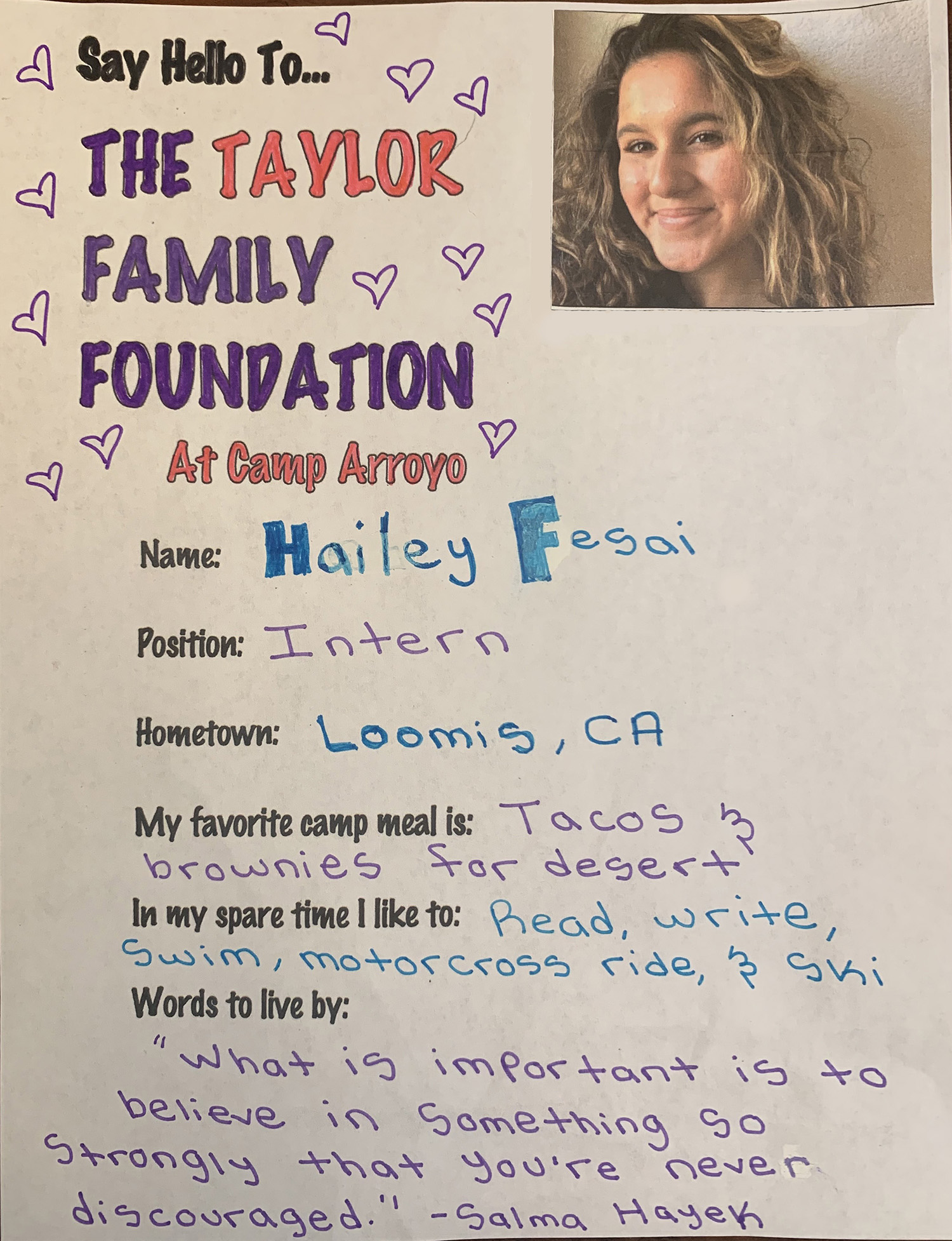 The Taylor Family Foundation’s Interns – The Taylor Family Foundation